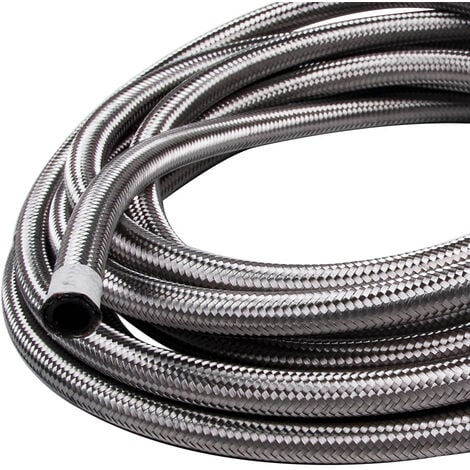 AN-8 FITTING STAINLESS STEEL NYLON BRAIDED OIL FUEL HOSE LINE 20FT
