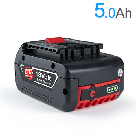 18 Volt 5,0AH Akku mit Ladegerät für Bosch Professional GBA 18V Ersatzakku für Bosch GSR GSB GBH ...
