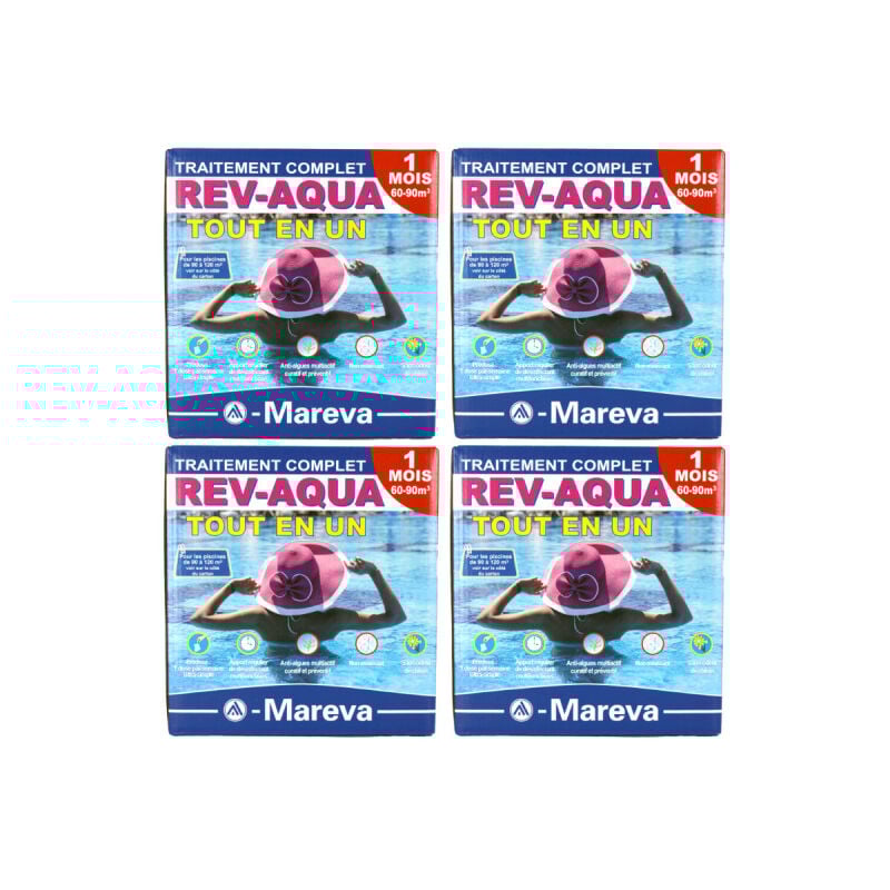 Set mit 4 Rev-Aqua MAREVA Sets Komplettbehandlung für 60 bis 90 m3 Pool ...