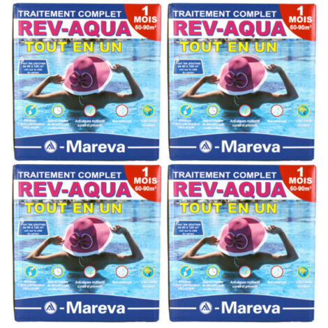 Set mit 4 Rev-Aqua MAREVA Sets Komplettbehandlung für 60 bis 90 m3 Pool ...