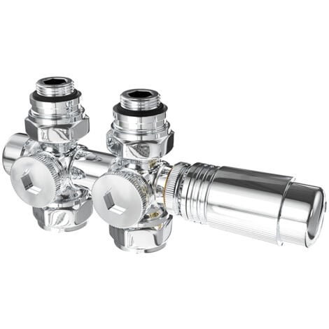 Meykoers Valvola Termostatica kit per Radiatori, Cromatura Valvola ...