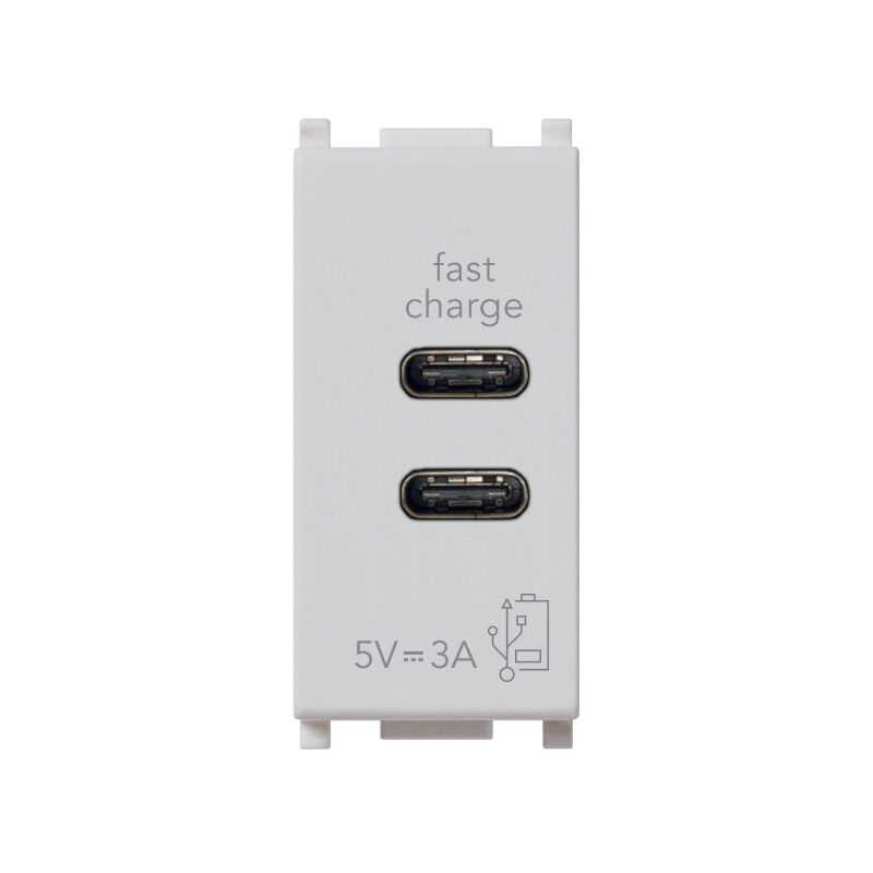 Alimentation Usb C+C 5V 3A 1M Argent VIMAR 14292.CC.SL