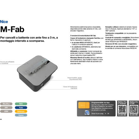 Moteur enterré pour portails battants NICE MFAB MFAB3000L Slow EX ME3000L
