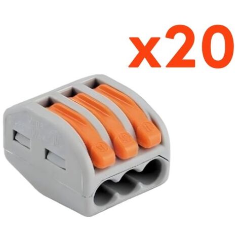 Borne de raccordement à levier 3 entrées avec serre câble (Pack