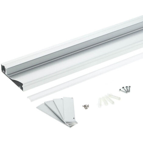 Profilé Aluminium Plinthe Couleur Argent 2M pour Ruban LED 10mm