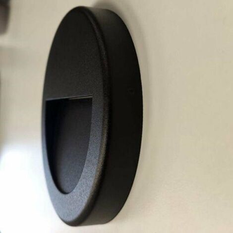 Balise LED Saillie 3W 220V 120° Rond Noir IP44 pour Escalier - B