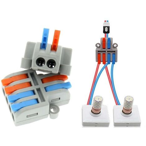 Borne de raccordement à levier 4 entrées / 2 sorties - SILAMP