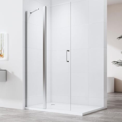 Walk in Duschwände 80 x 185 cm Pendeltür Walk In Dusche 5 mm NANO Glas ...