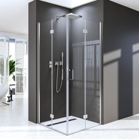 Duschkabine Eckeinstieg 75x100 cm Falttür Duschabtrennung Dusche ...
