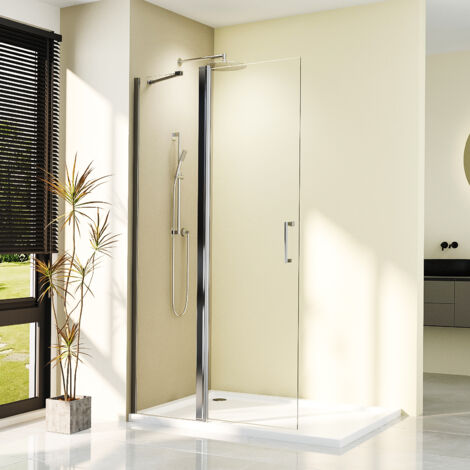 Boromal Walk In Dusche, Duschwand Glas 75 x 185 cm mit Festglas Walk In ...