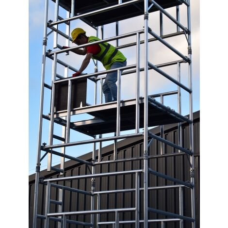 AGR Industrial Scaffold Tower - Single Width 1.8m Long (6' x 2') - 4.2m ...