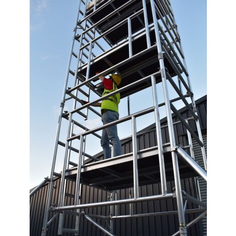 AGR Industrial Scaffold Tower - Single Width 1.8m Long (6' x 2') - 4.7m ...