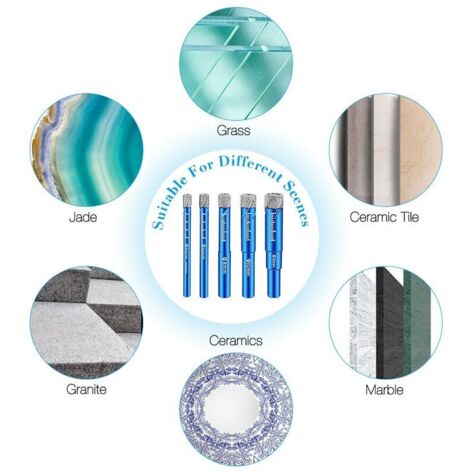 Foret Carrelage, 5 Pièces Foret Diamant Carrelage avec Tige Hexagonale ...