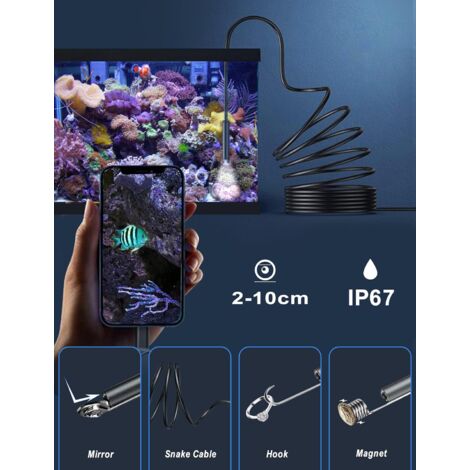 1PC Endoscope 1080P WiFi Caméra Endoscopique, Sonde Étanche IP67 de 7 ...