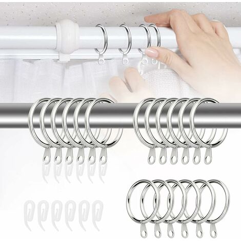 40 Pièces Anneaux de Rideaux en Métal Anneaux pour Tringle à Rideaux Anneaux de Suspension de ...