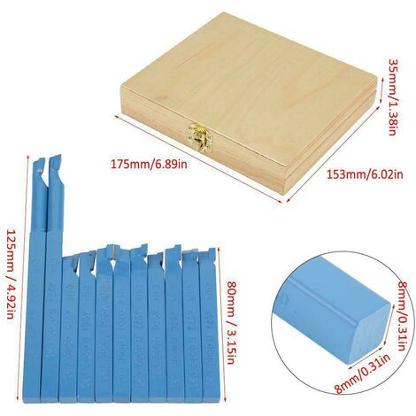 11 Pièces Outils De Tour De Tour À Pointe De Carbure, Ensemble D'Embouts D'Outils De Coupe En Métal