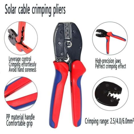 Kit d'outils de sertissage compatible avec le connecteur de câble solaire MC4, 27 pièces