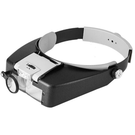 Bandeau Loupe Horloger Mains Libres Loupe avec Lumière Casque Loupe Grossissante avec LED ...