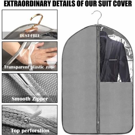 Gris - 24'' x 53'' (135 x 60 cm), housse de robe pliable, housse de ...