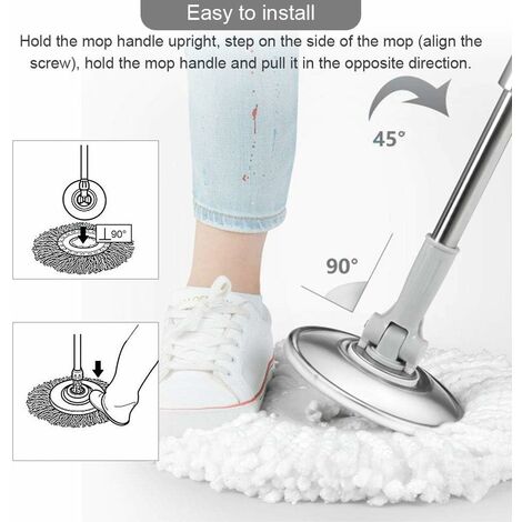 3Pcs Têtes Microfibre Balai, Mop Heads, Tête de Vadrouille Rechange ...