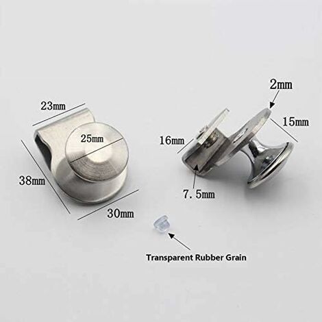 2 poignées de porte en verre acier inoxydable/clips/clips pour verre 5 ...