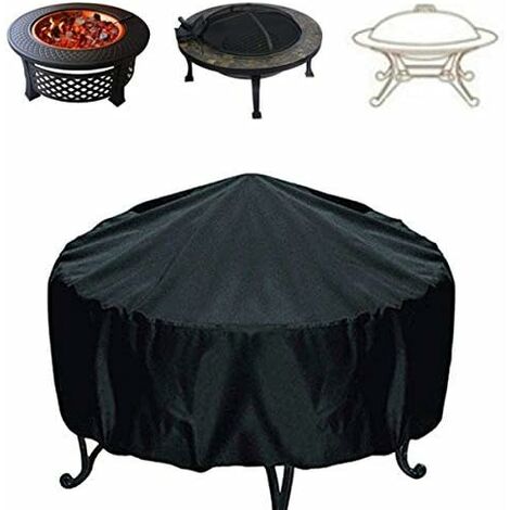 Housse de protection pour foyer extérieur ronde noire étanche à la ...