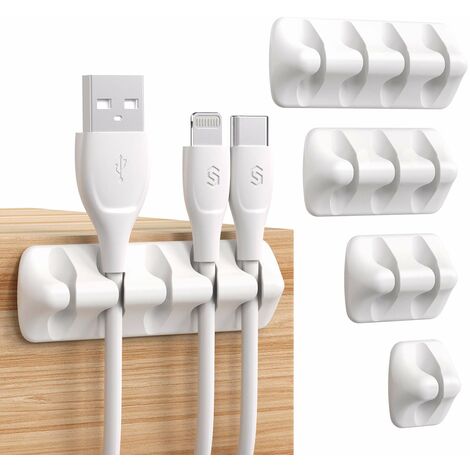 Cable Clips Desktop Organizer - Set of 5 - Silicone Cable Tidy Adhesive ...