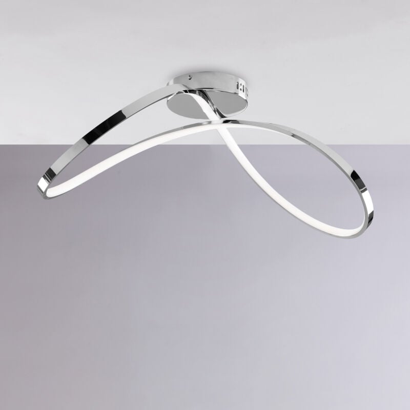 Infinity Plafonnier en métal et aluminium chromé poli avec LED intégrée L. 70 X 30 BL239-PCR
