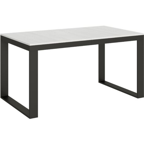 Table extensible 90x160/264 cm Tecno Evolution Frêne Blanc structure Anthracite