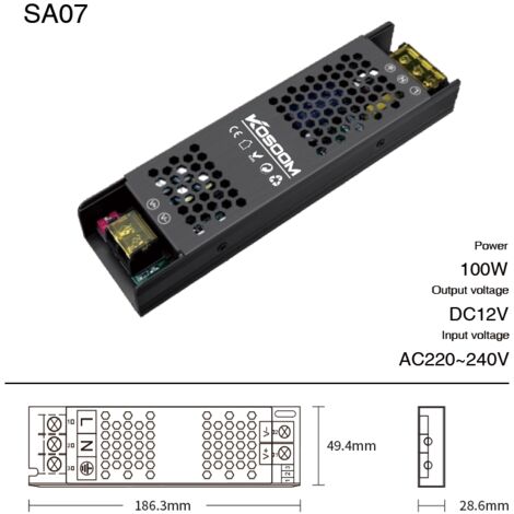 Alimentation LED à intensité variable 12V 100W, transformateur Ultra ...