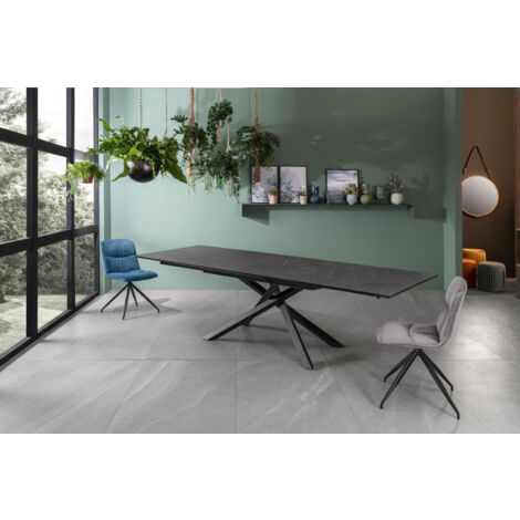 Xavier Table Extensible (170/270 x 90 cm) en HPL sur MDF Noir