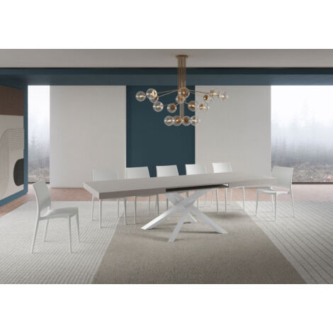 Table extensible Volantis Cashmere 180/284x90 cm avec pieds blancs