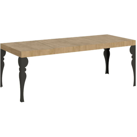 Table extensible Paxon Premium 200/460x90 cm chêne naturel avec pieds anthracite