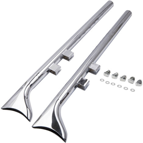 2x 36"inch Chrome Fishtail Exhaust Slip for Harley Road King for ...