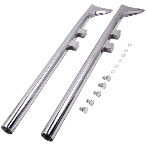 2x 36"inch Chrome Fishtail Exhaust Slip for Harley Road King for ...