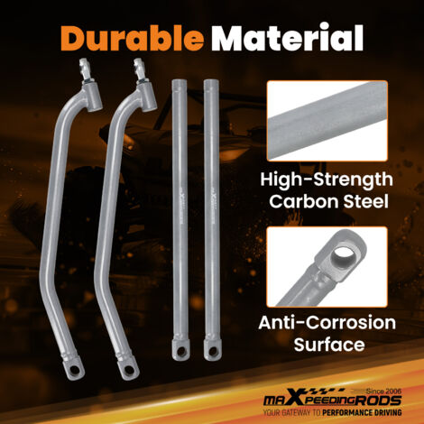 Rear Upper Lower High Clearance Radius Rods Bars Kit fit Polaris RZR ...