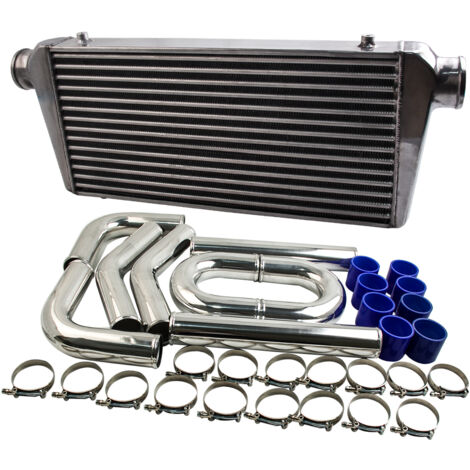 600 x 300 x 76mm Intercooler Silver + 3" Intercooler Piping Pipe Kit ...