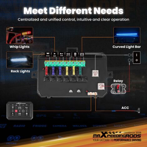 Panel Control 6 Botones Táctiles For Vehículo Offroad 4x4 Tractor 12V ...