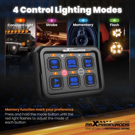 Panel Control 6 Botones Táctiles For Vehículo Offroad 4x4 Tractor 12V ...