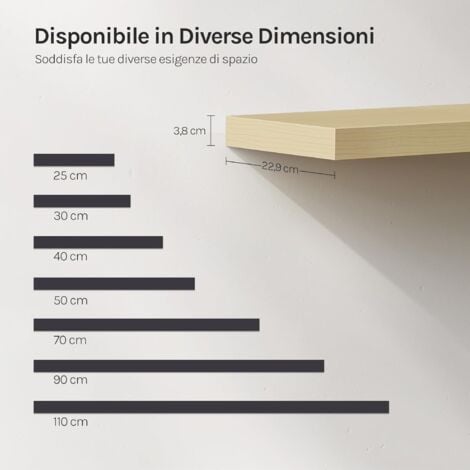 WOLTU 3x Mensola da Muro, Mensola da Parete, per Soggiorno Studio ...