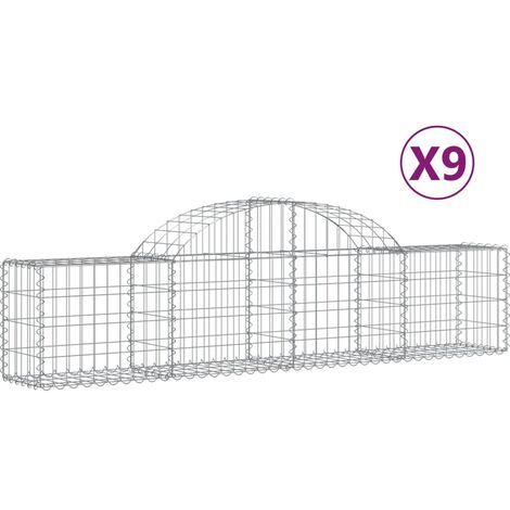 Maison Exclusive - Gabionen mit Hochbogen 9 Stk. 200x30x40/60 cm