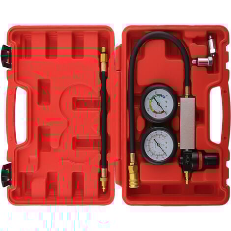 7PCS ENGINE COMPRESSION TESTER CYLINDER LEAK DETECTOR KIT 0-100PSI 10 12MM