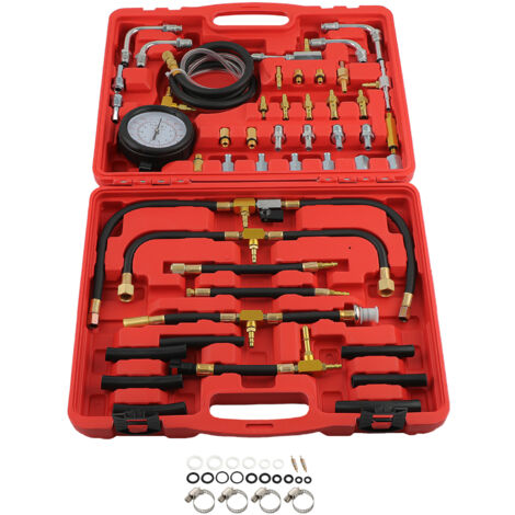 Universal Fuel Injection Gauge Pressure Tester Cars Trucks Adapters ...