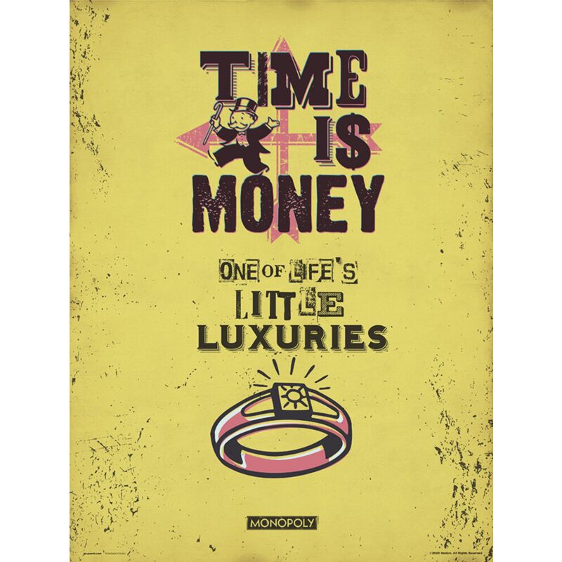 Affiche Art Monopoly Time Is Money 30x40cm.