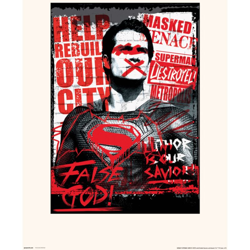 Affiche Art DC Batman V Superman Superman False God 30x40cm.