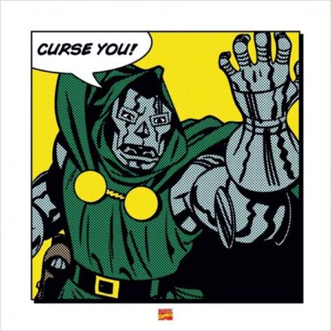 Affiche Art Dr Doom Curse You 40x40cm.