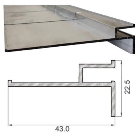 Guida profilo alluminio 43 mm diritta barre da 3mt