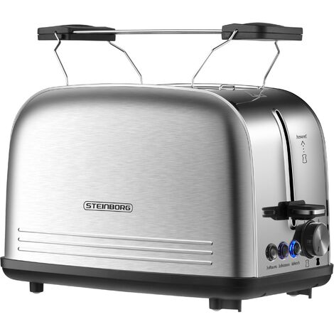 Steinborg 2 Scheiben Edelstahl Toaster Mit Brötchenaufsatz und ...