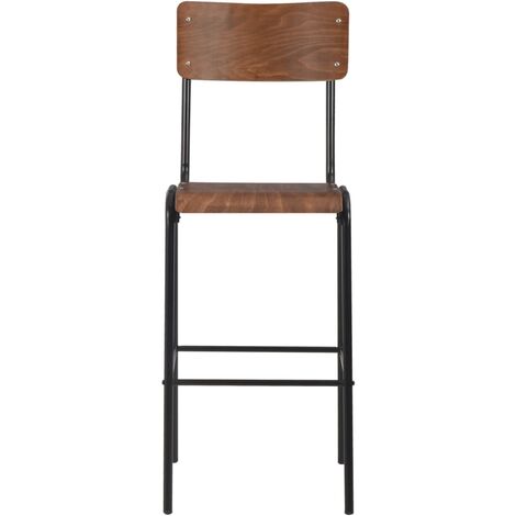 Maison Exclusive - Barhocker 6 Stk. Massives Sperrholz Stahl