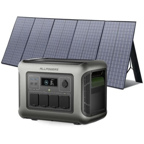 ALLPOWERS R1500 LITE Station Électrique Portable avec Panneau Solaire Pliables de 400W, 1056Wh ...